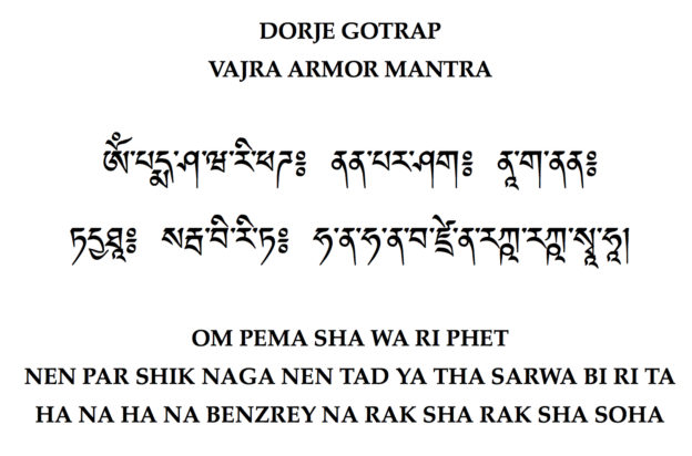 vajra armor mantra | Lama Tsering Wangdu Rinpoche